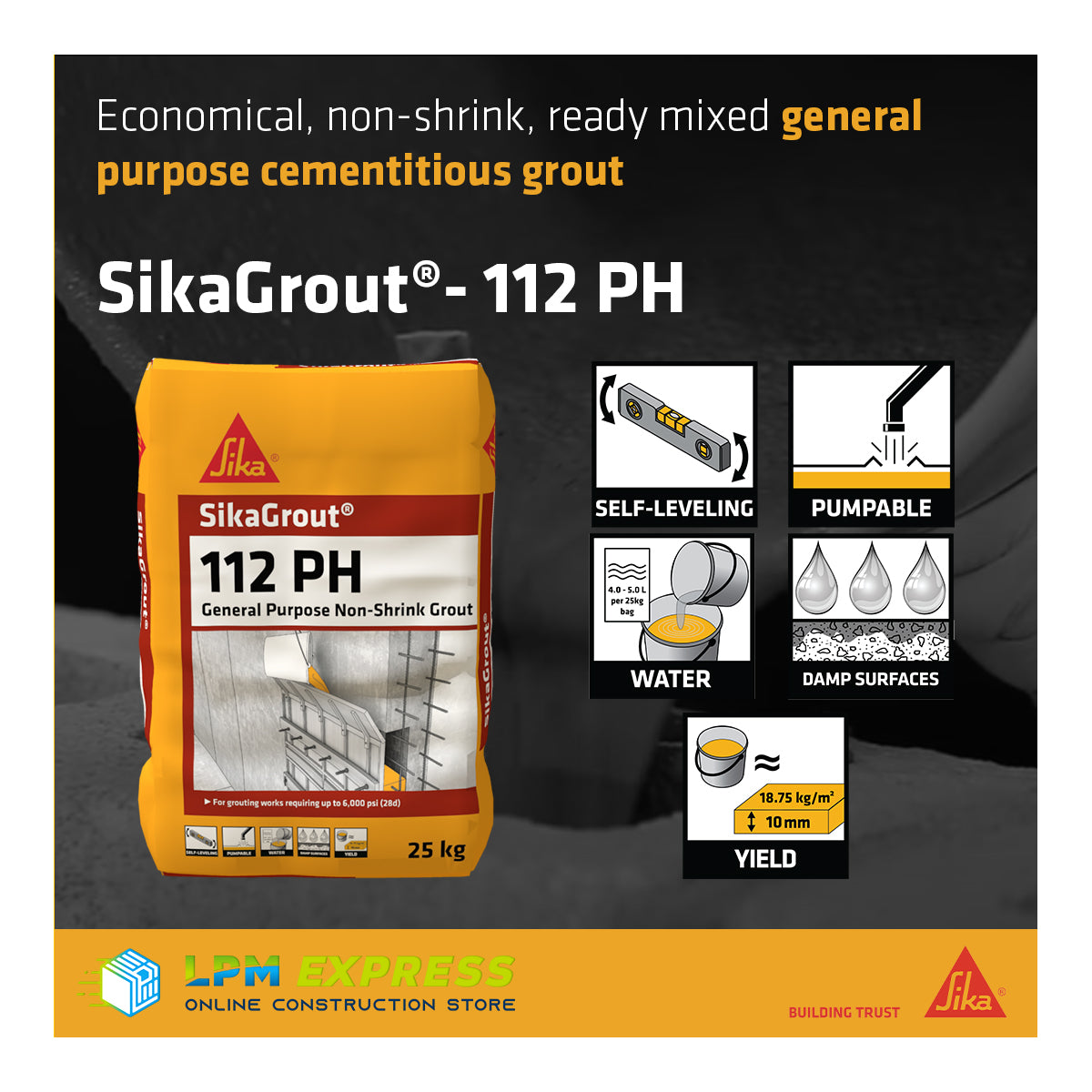 SikaGrout 112 PH Non Shrink Cementitious Grout 西卡 – LPM Express | LPM ...